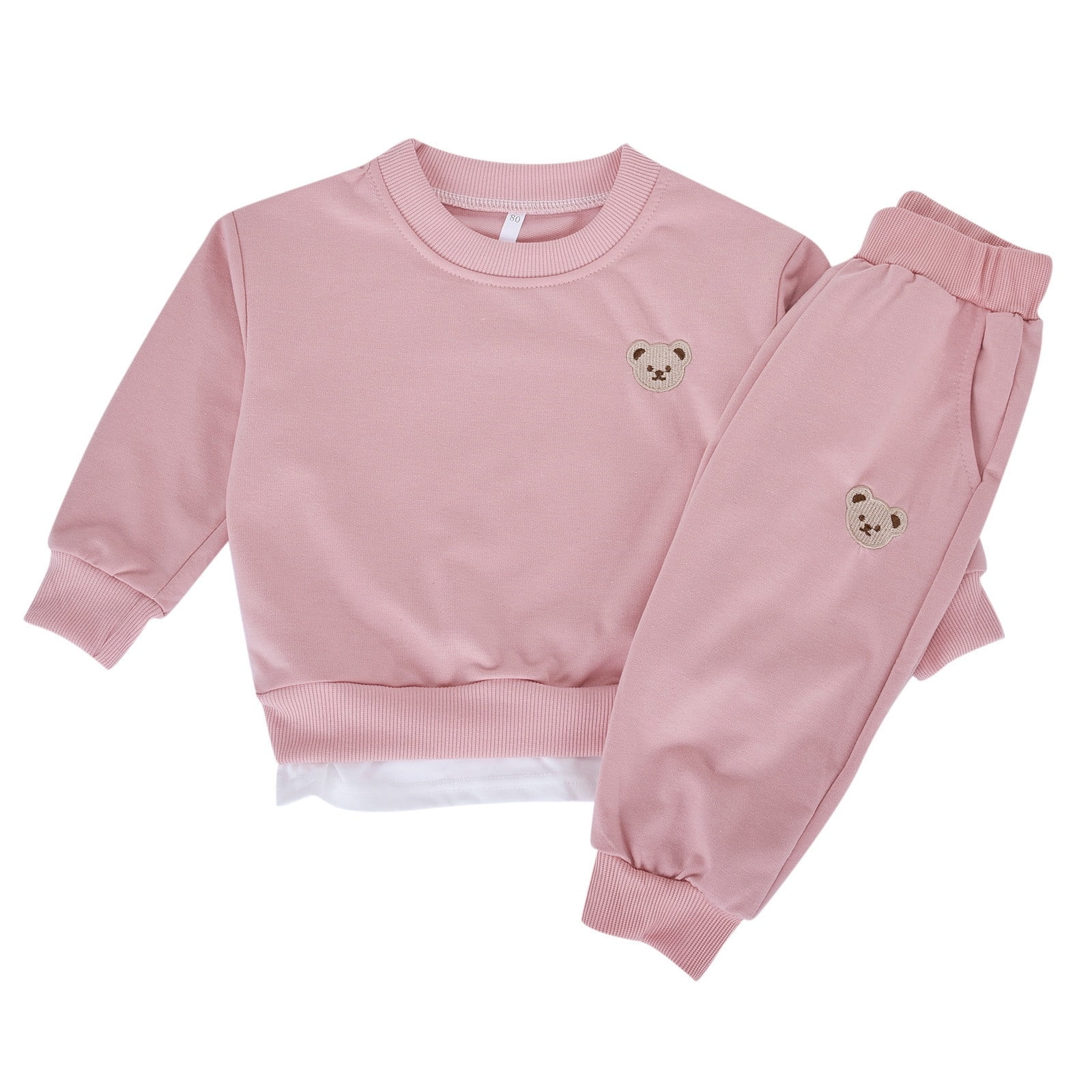 REDARER Kids Bear Hoodie Set 2PC, Cartoon Sweatshirt & Joggers, Animal ...