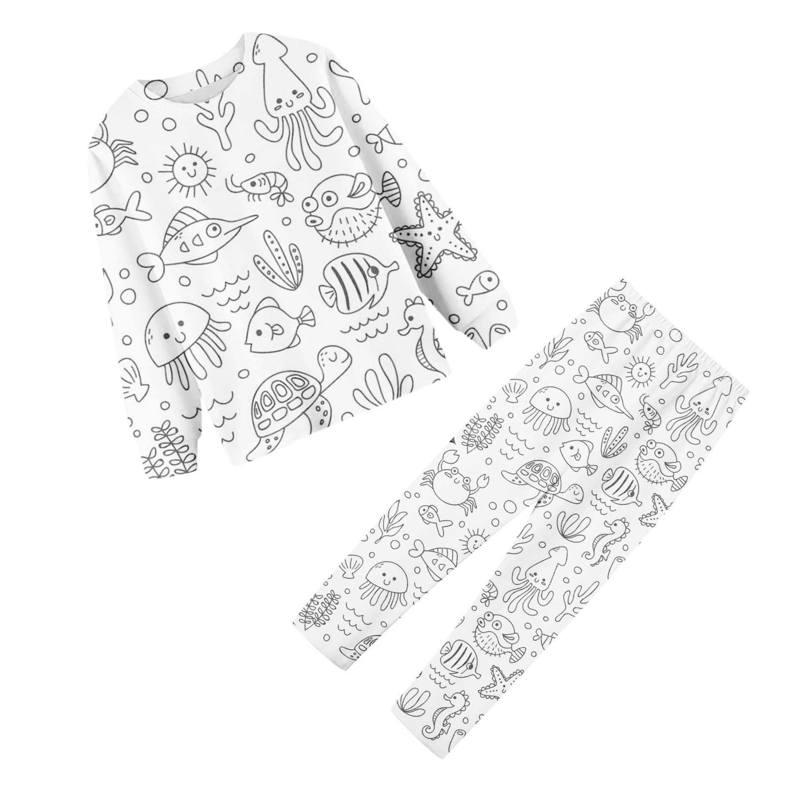 REDARER Kids DIY Pajama Set - Hand-Painted Sketch & Color Sleepwear ...