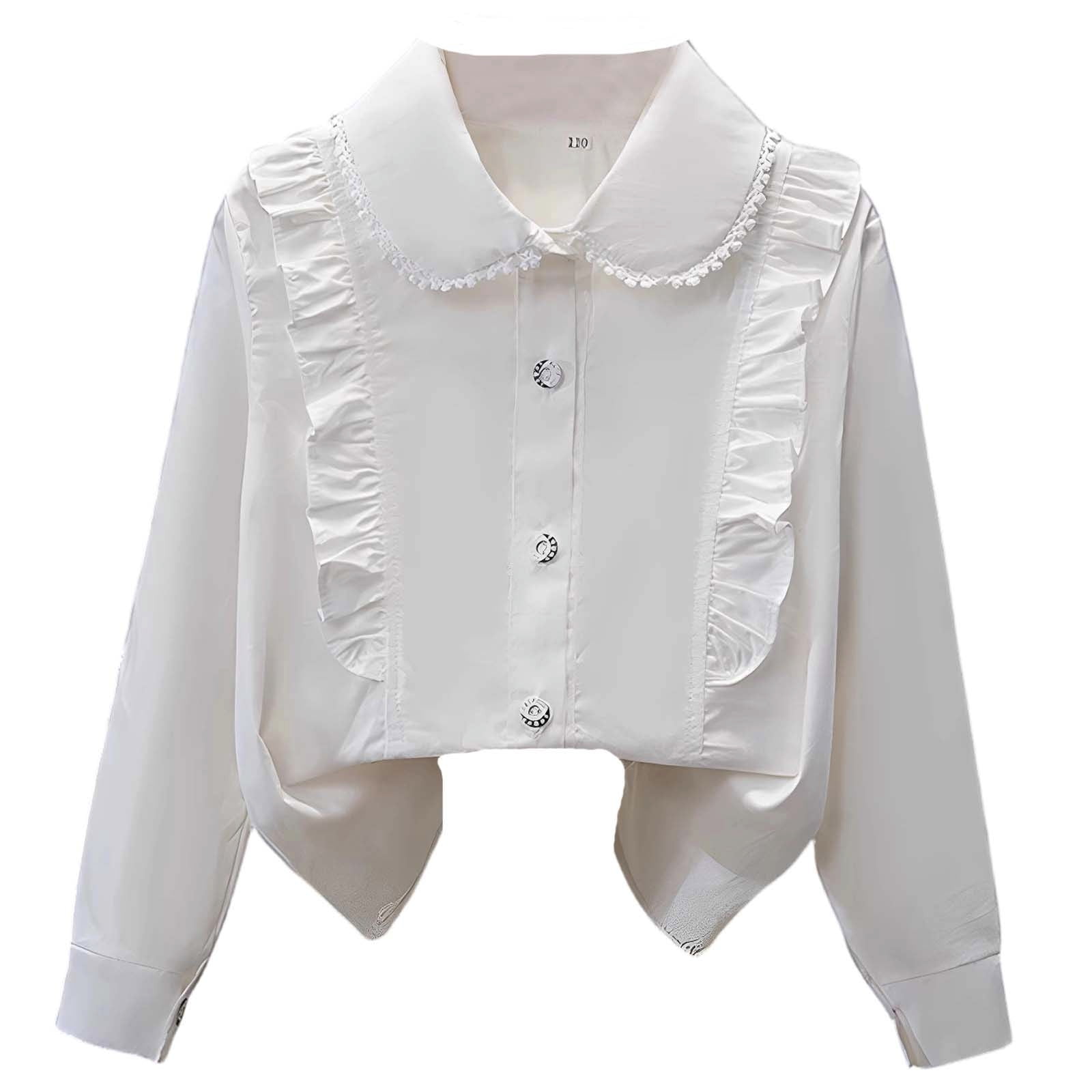 REDARER Kids Girls Long Sleeve Party Blouses Kids Elegant Ruffled ...