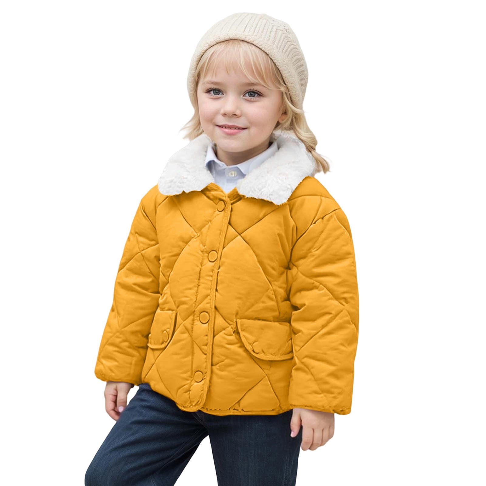 REDARER Kids Loose Fit Jacket, Plush Collar Short Padded Coat for Boys ...