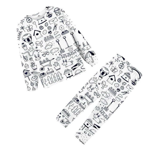 REDARER Kids' Washable Doodle Pajama Set - DIY Sketch Coloring ...
