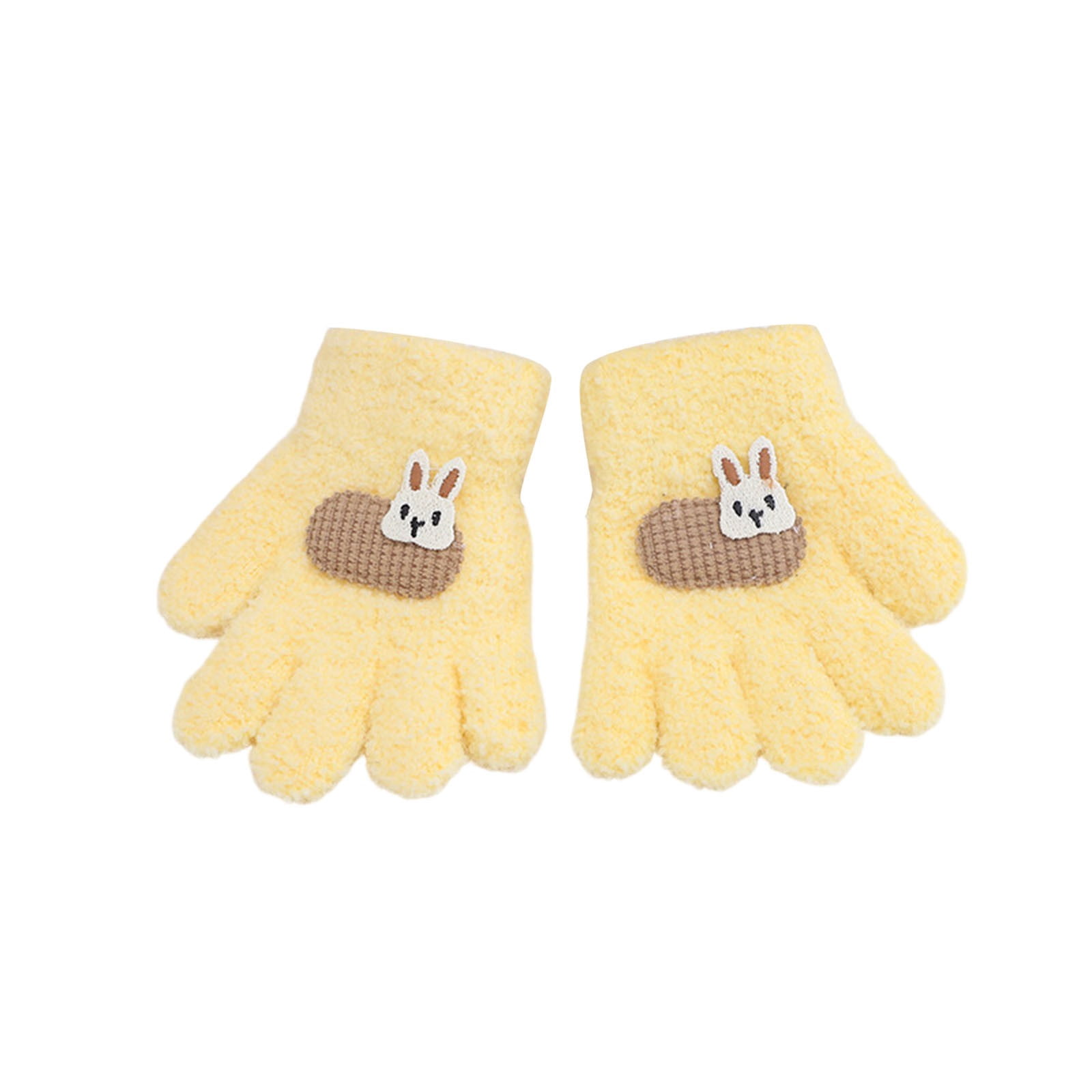 REDARER Kids Bunny Print Mittens Thermal Insulated Gloves, Winter Warm ...