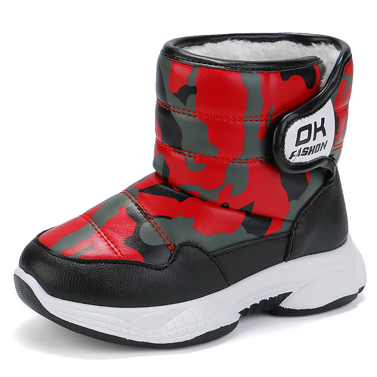 REDARER Solid Color Snow Boots, Warm Winter Boots with Plush Lining ...