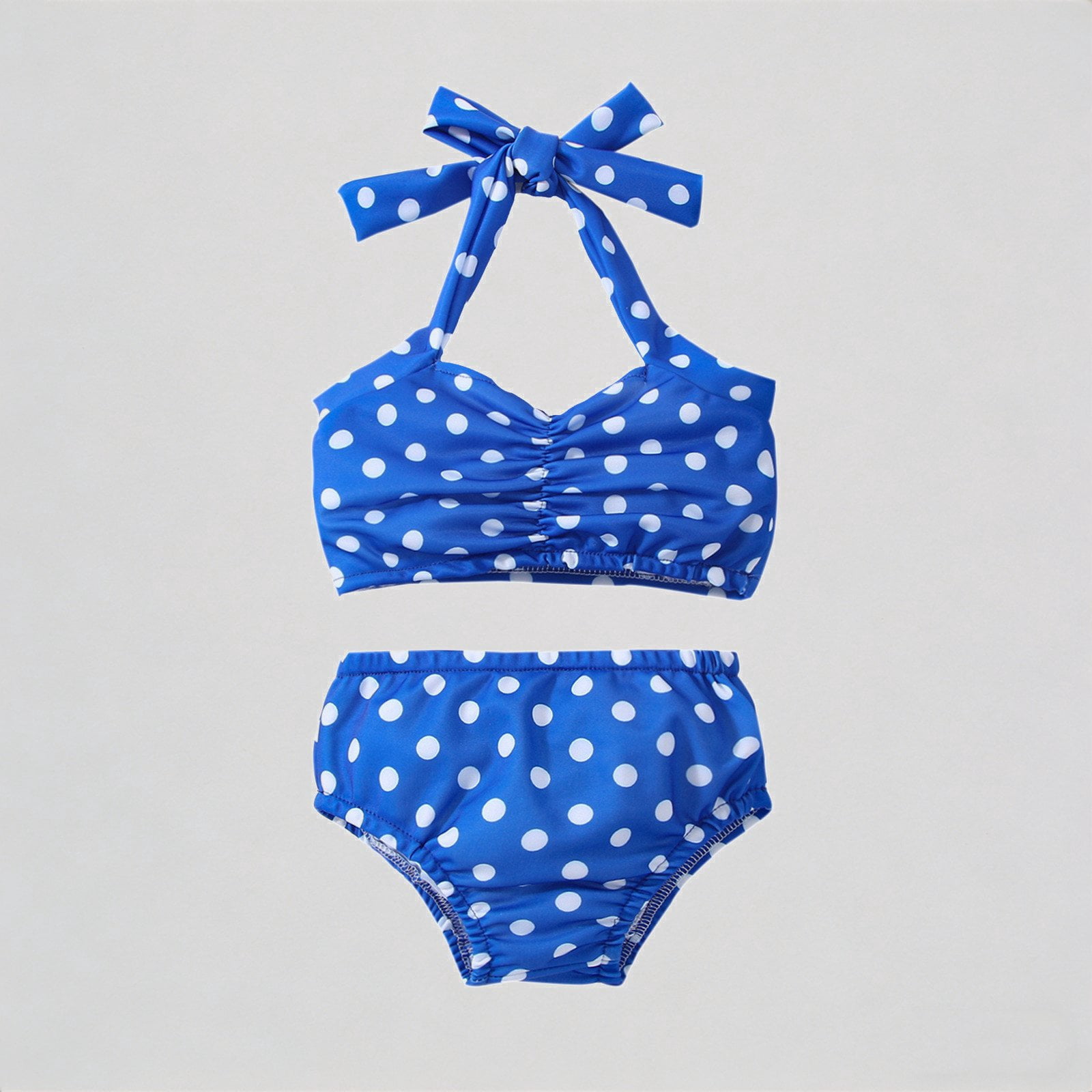 REDARER Toddler Girl's 2-Piece Bikini Set: Polka Dot, Halter Neck with ...
