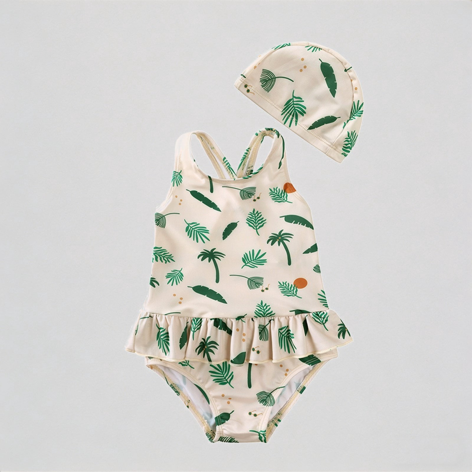 REDARER Toddler Girls' 2-Piece Swim Set – Neutral Rainbow Print ...