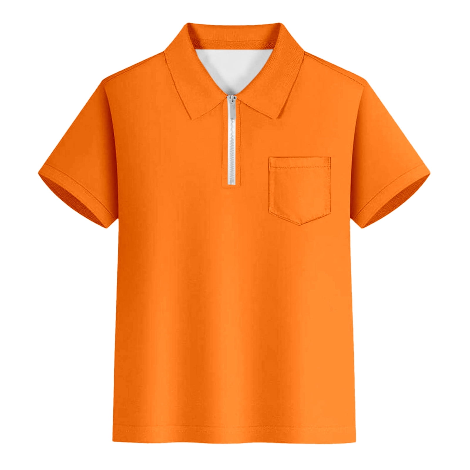 REDARER Unisex Teen Solid Zipper Polo - Gentleman Style Collar Short ...