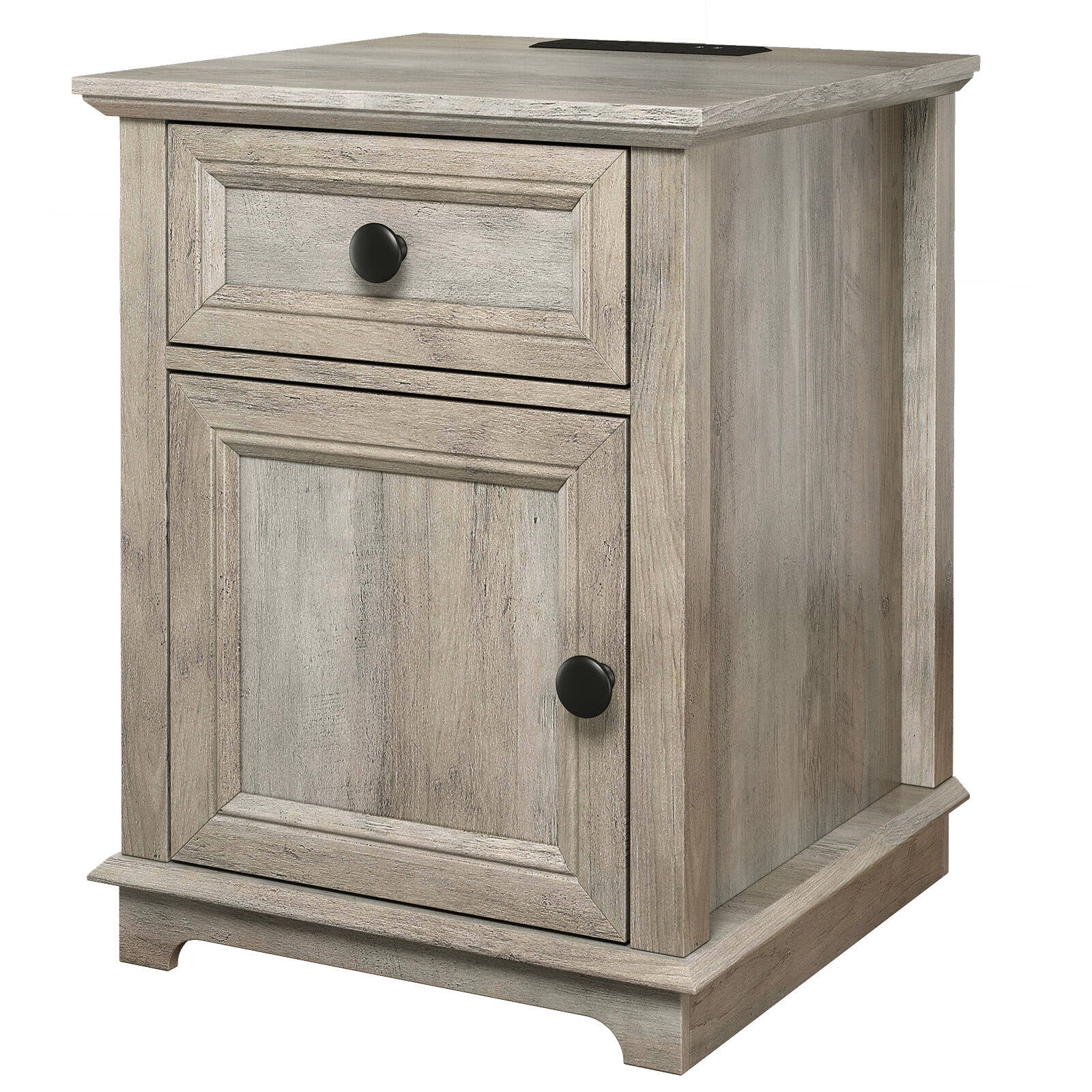 REDAYFUR Nightstand with Charging Station, Big Storage, 24" Fast Charge ...