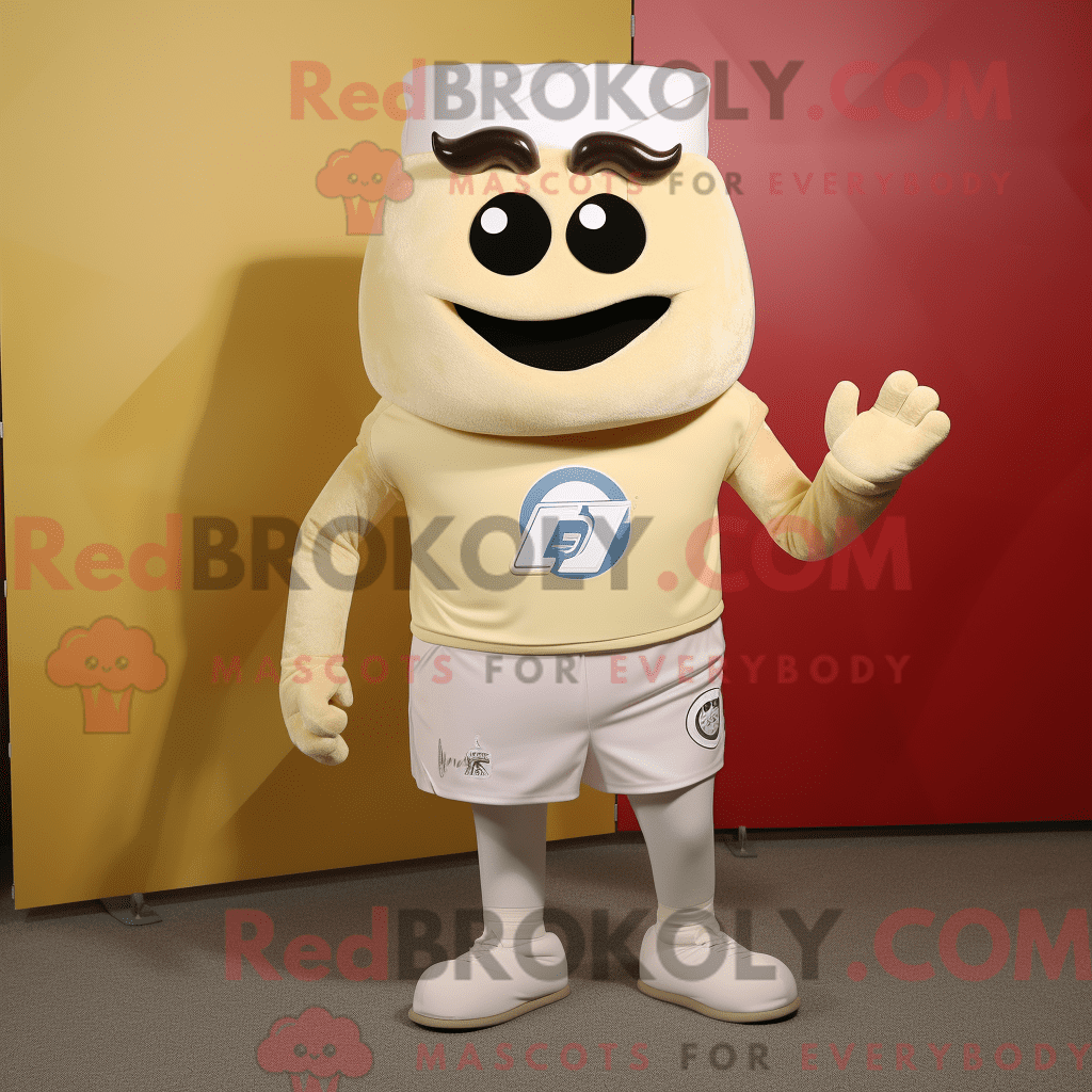 REDBROKOLY mascot character of a Cream Alliance dressed with a Running ...