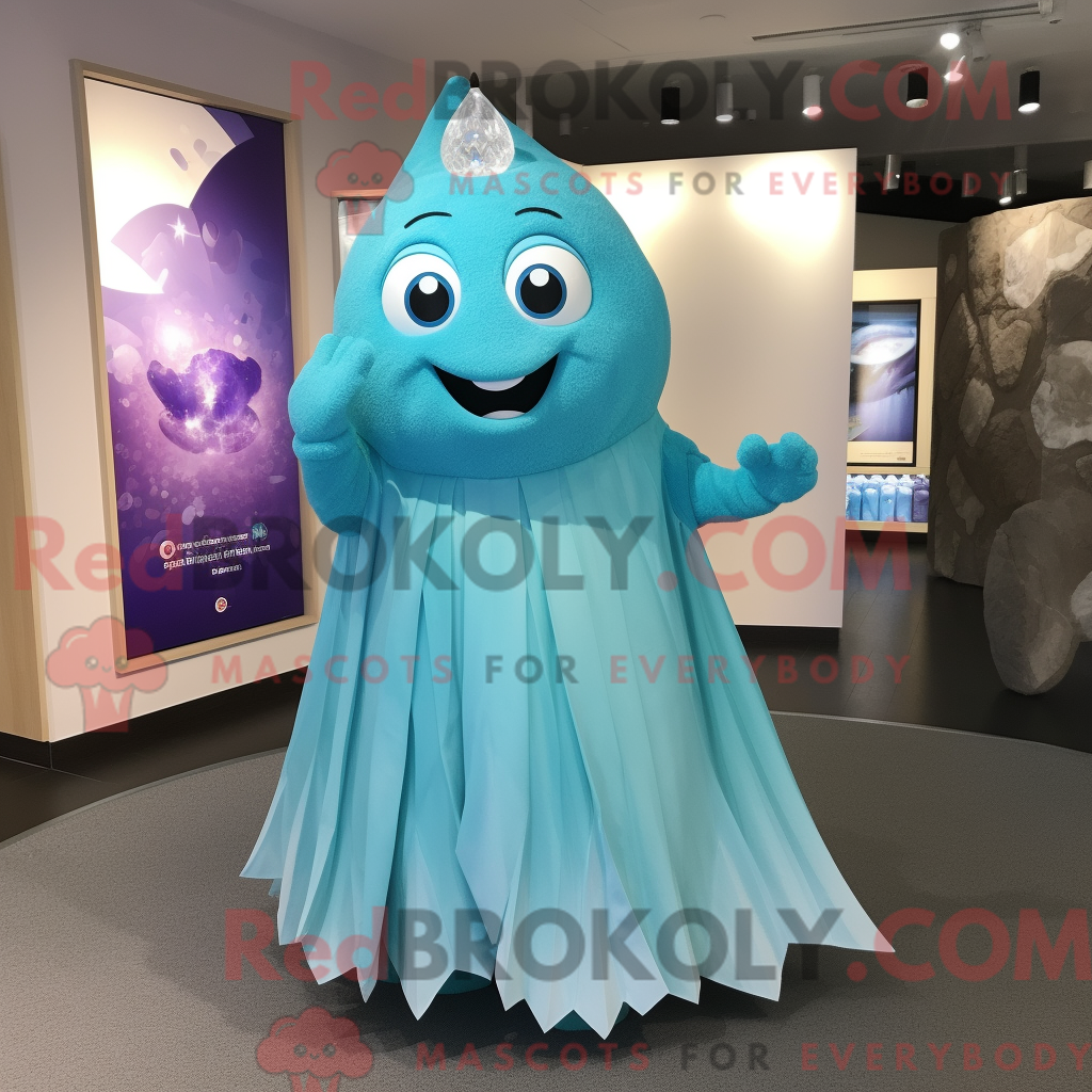 REDBROKOLY mascot character of a Cyan Ice dressed with a Maxi Skirt and ...