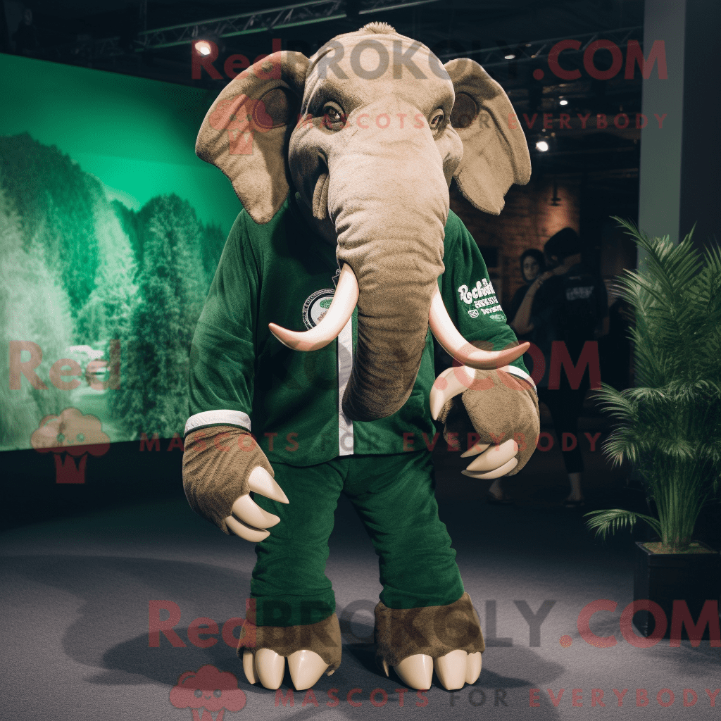 REDBROKOLY mascot character of a Forest Green Mammoth dressed with a ...