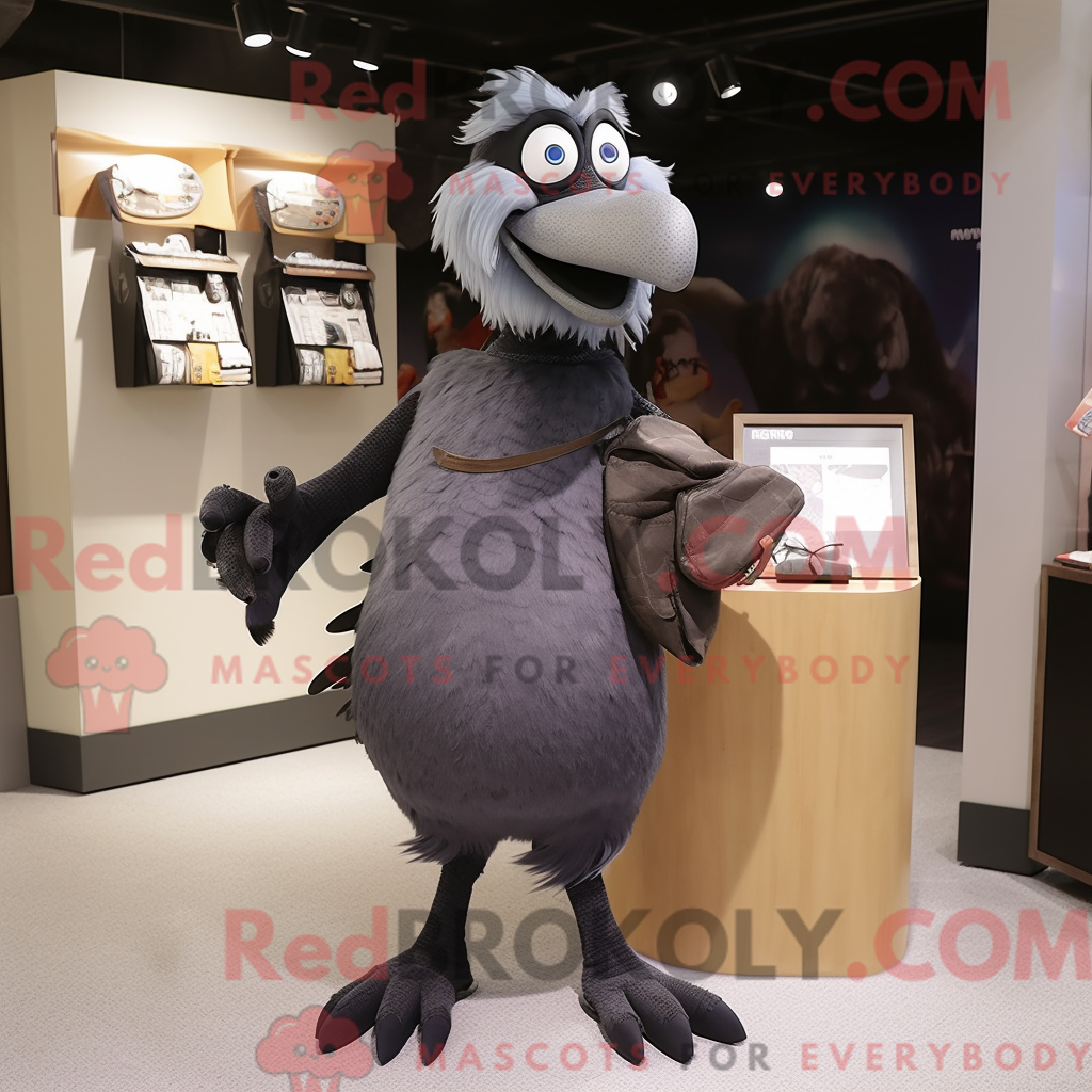 REDBROKOLY mascot character of a Gray Crow dressed with a Tank Top and ...