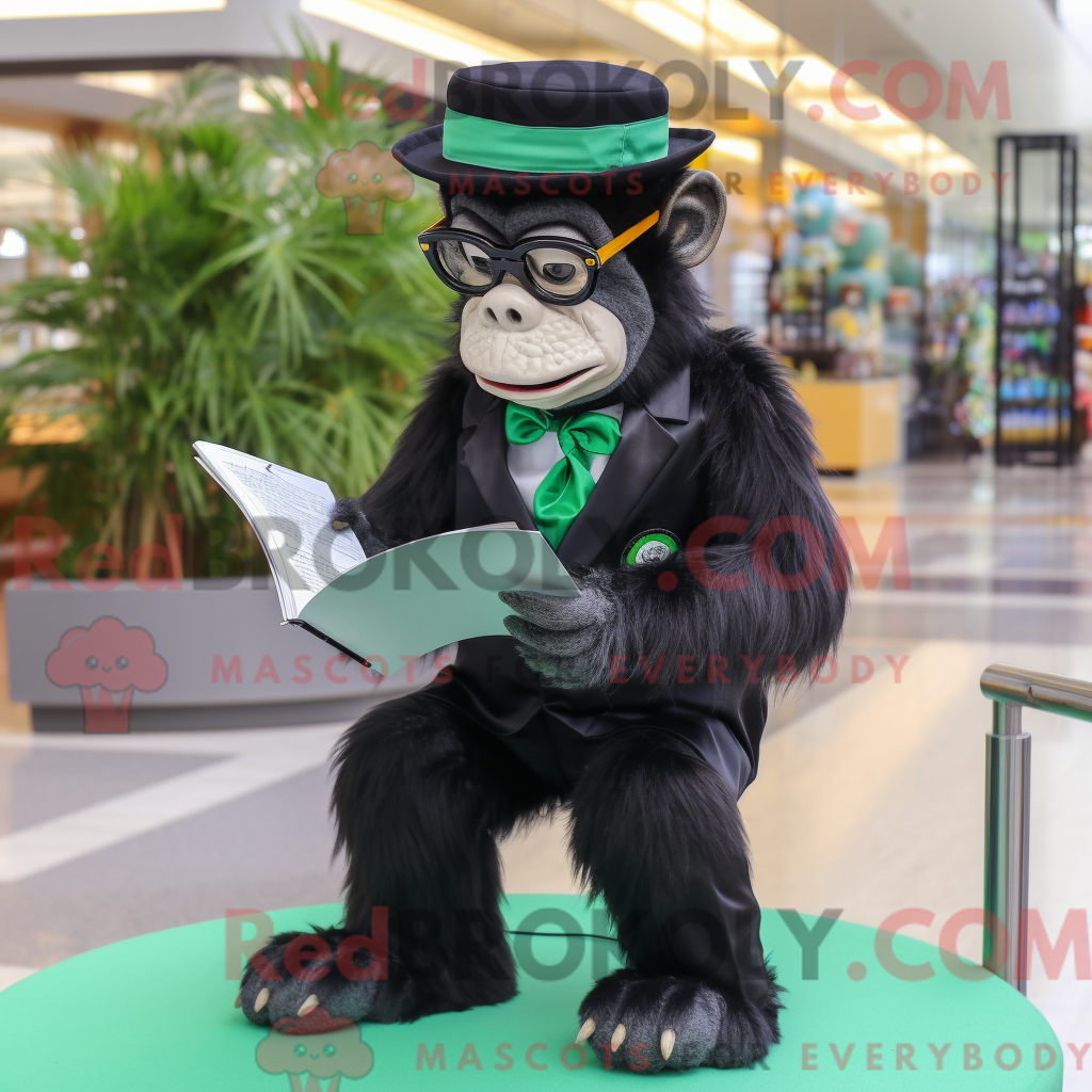 REDBROKOLY mascot character of a Green Chimpanzee dressed with a Tuxedo ...