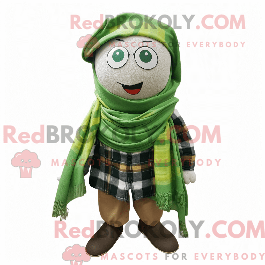 REDBROKOLY mascot character of a Green Miso Soup dressed with a Flannel ...