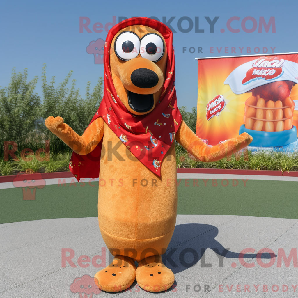 REDBROKOLY mascot character of a Hot Dogs dressed with a Bikini and ...