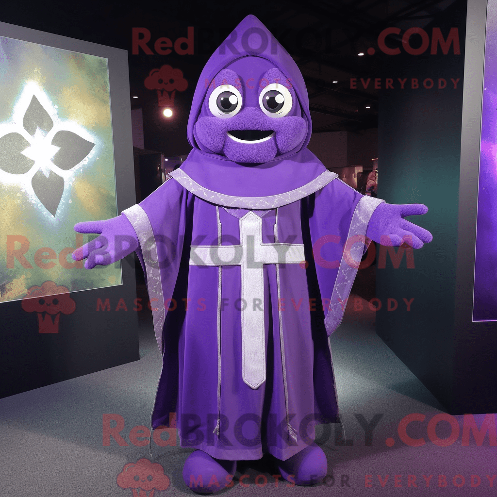 REDBROKOLY mascot character of a Lavender Celtic Cross dressed with a ...