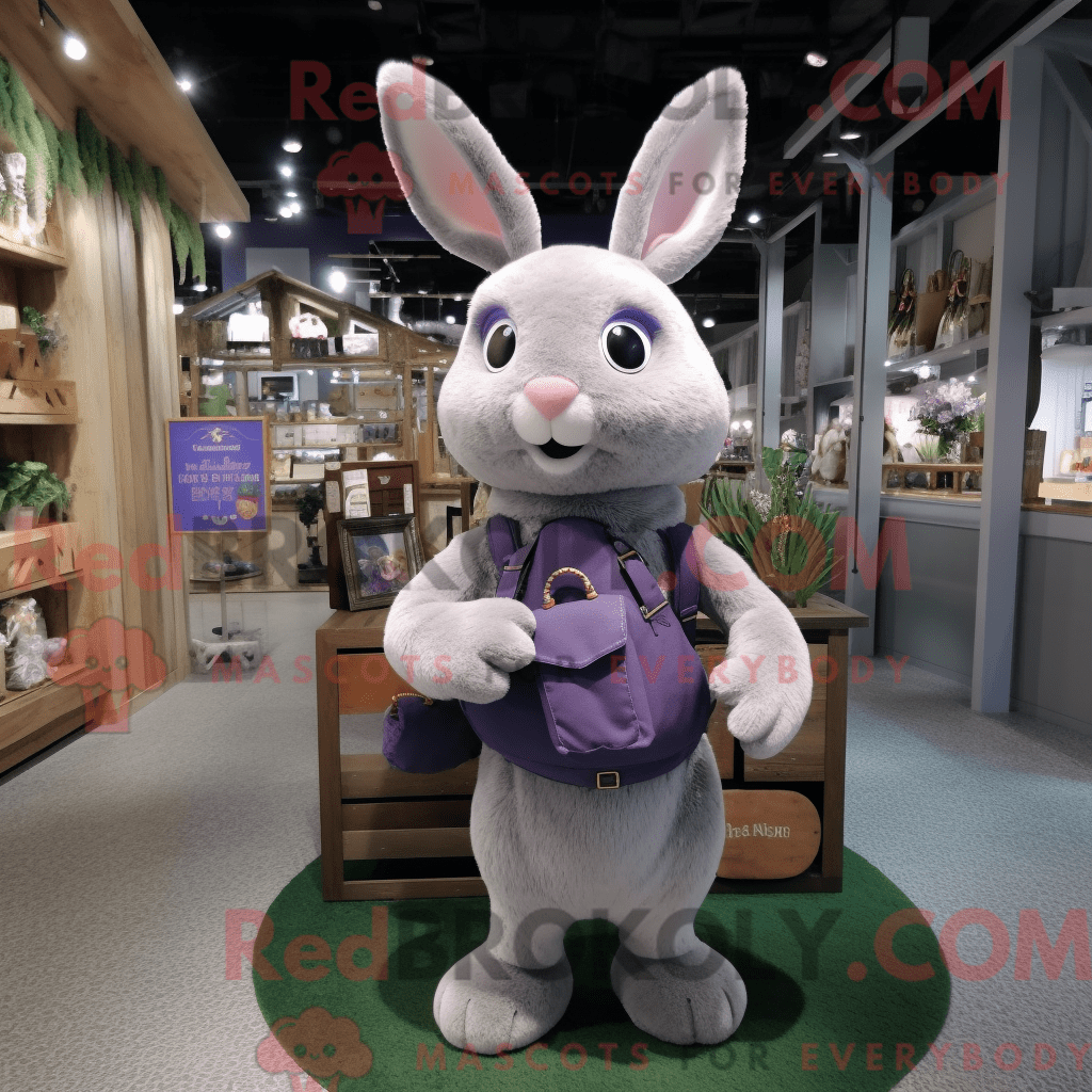 REDBROKOLY mascot character of a Lavender Rabbit dressed with a T-Shirt ...