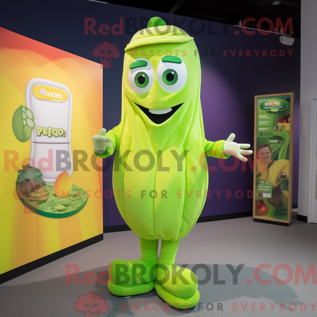 REDBROKOLY mascot character of a Lime Green Pesto Pasta dressed with a ...