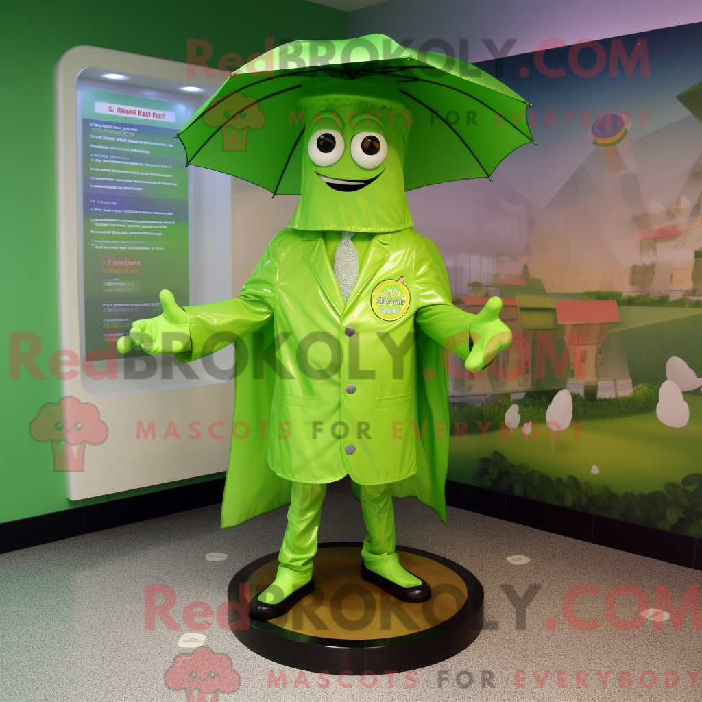 REDBROKOLY mascot character of a Lime Green Pizza Slice dressed with a ...