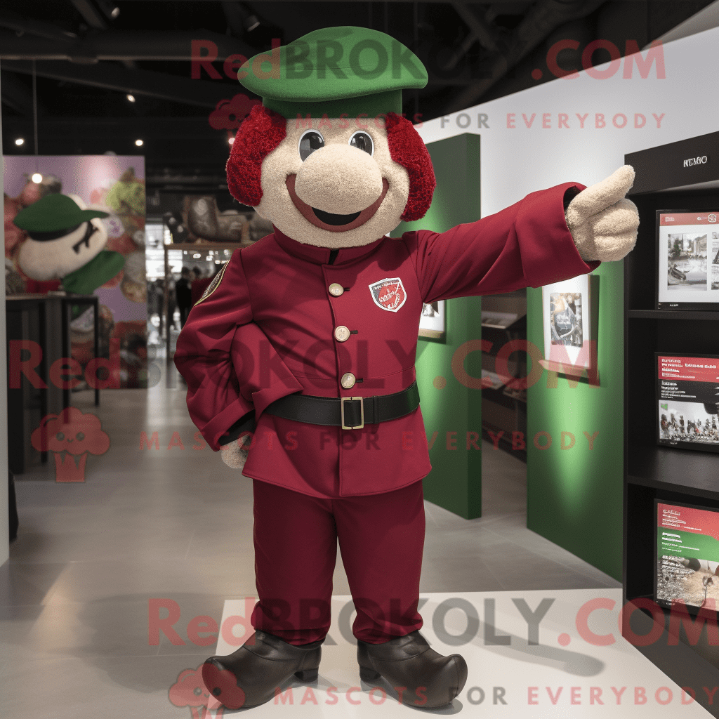 REDBROKOLY mascot character of a Maroon Irish Flag dressed with a ...