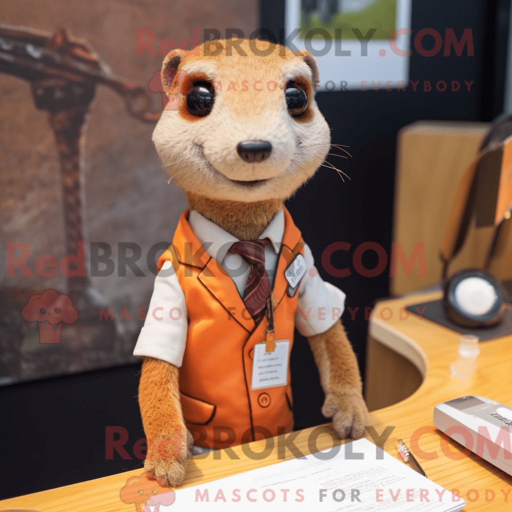 REDBROKOLY mascot character of a Mongoose dressed with a T-Shirt and ...