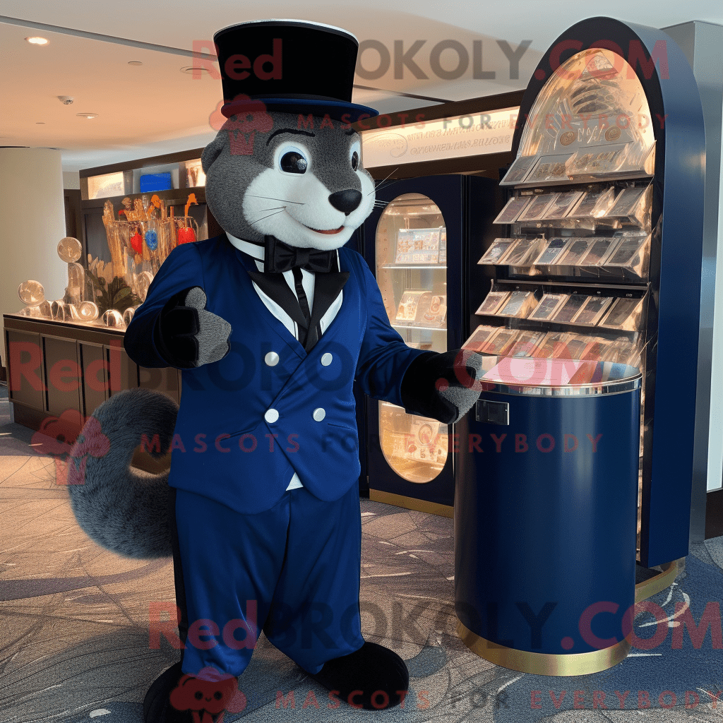 REDBROKOLY mascot character of a Navy Mongoose dressed with a Tuxedo ...