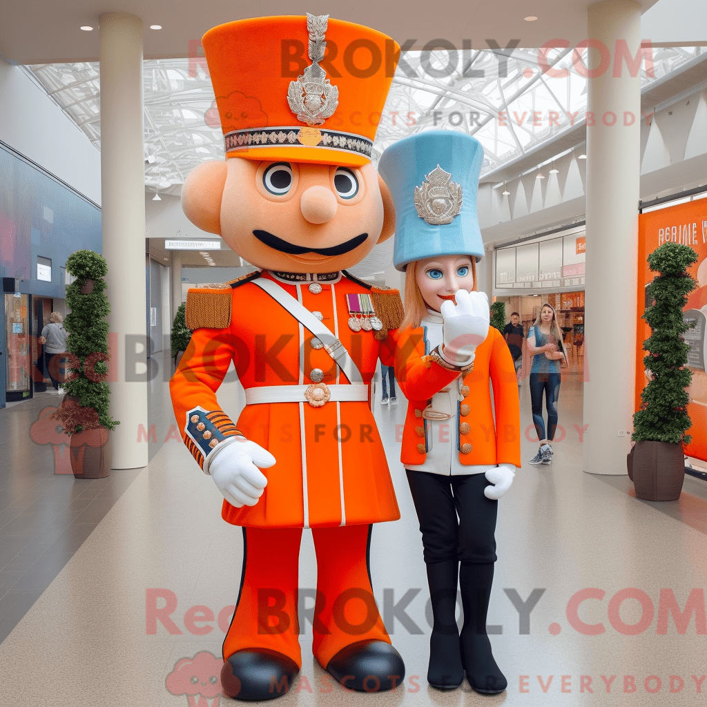 REDBROKOLY mascot character of a Orange British Royal Guard dressed ...