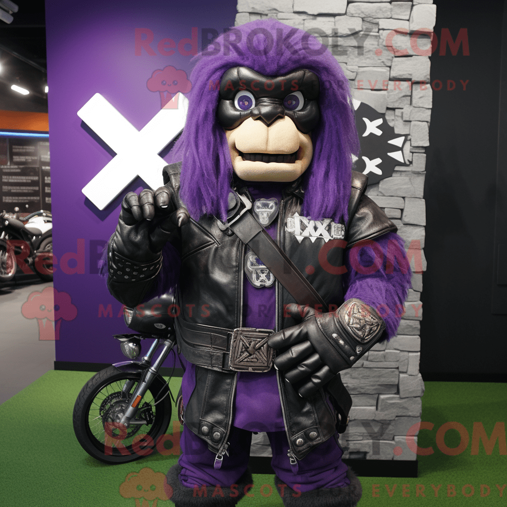 REDBROKOLY mascot character of a Purple Celtic Cross dressed with a ...