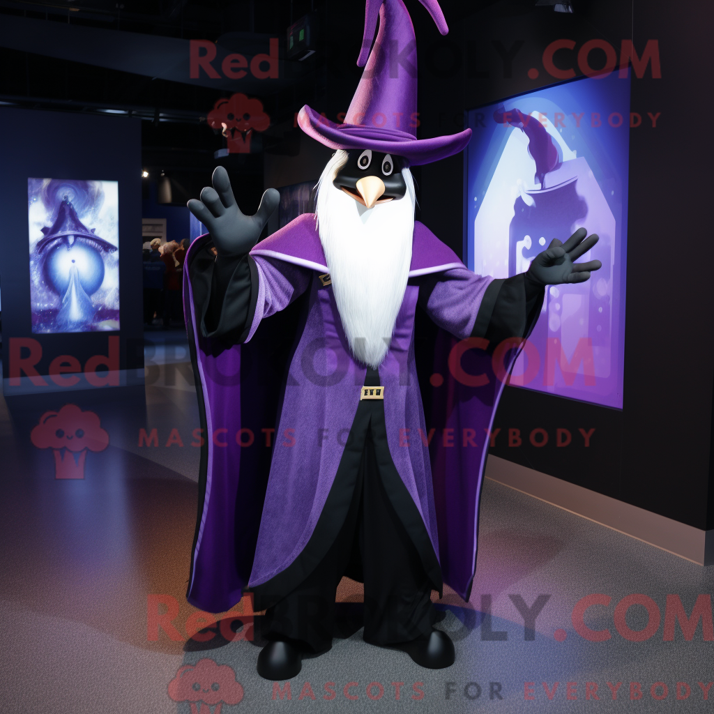 REDBROKOLY mascot character of a Purple Wizard dressed with a Tuxedo ...