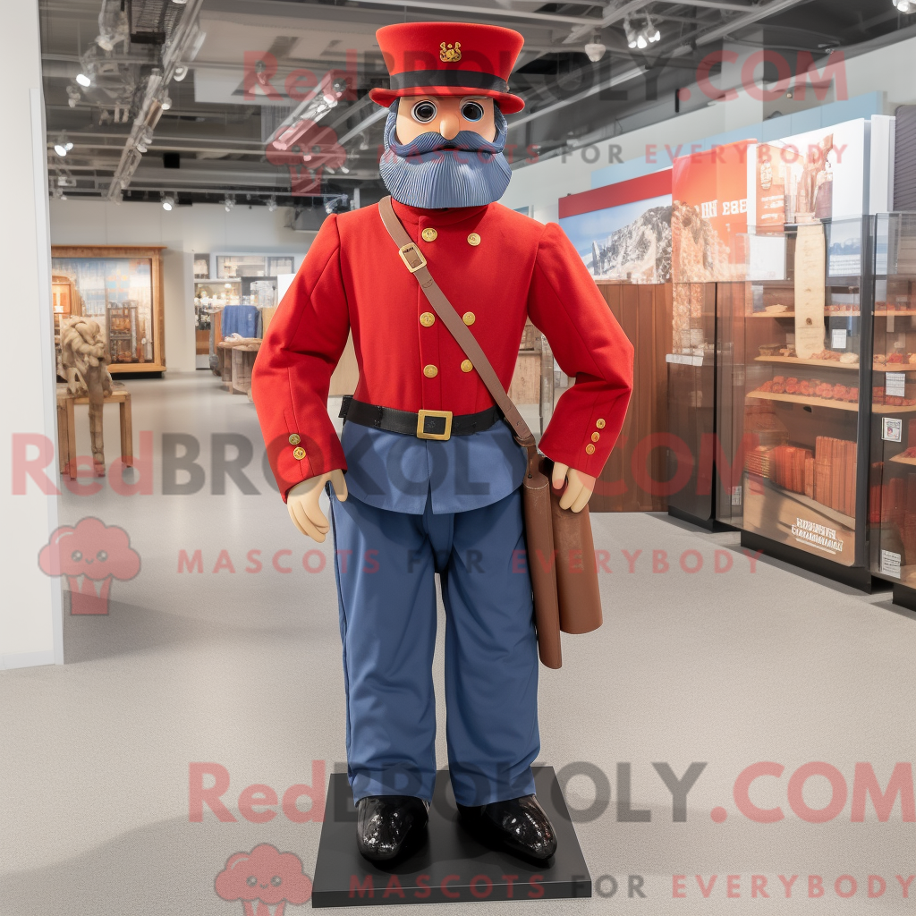 REDBROKOLY mascot character of a Red Civil War Soldier dressed with a ...