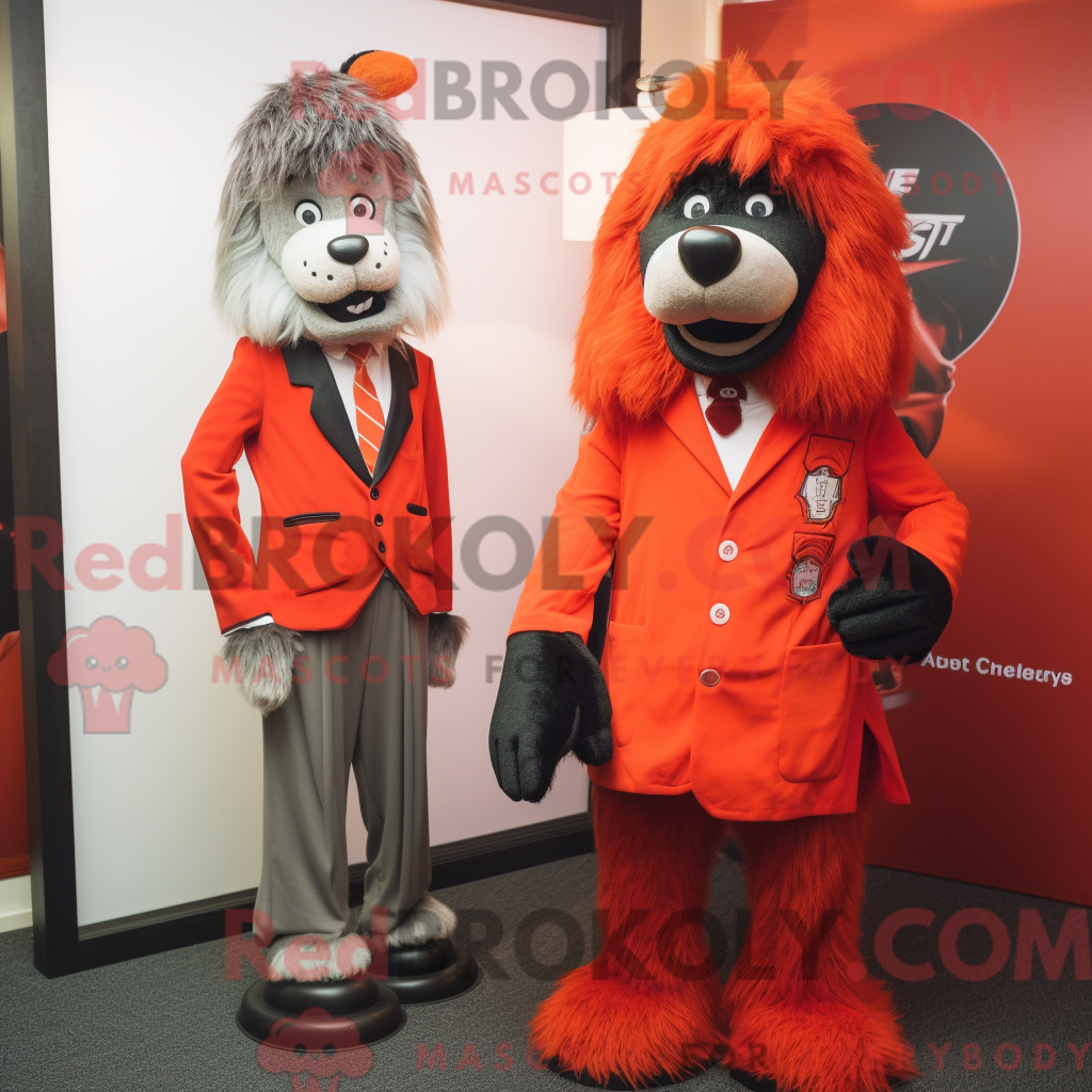 REDBROKOLY mascot character of a Red Shepard S Pie dressed with a Suit ...