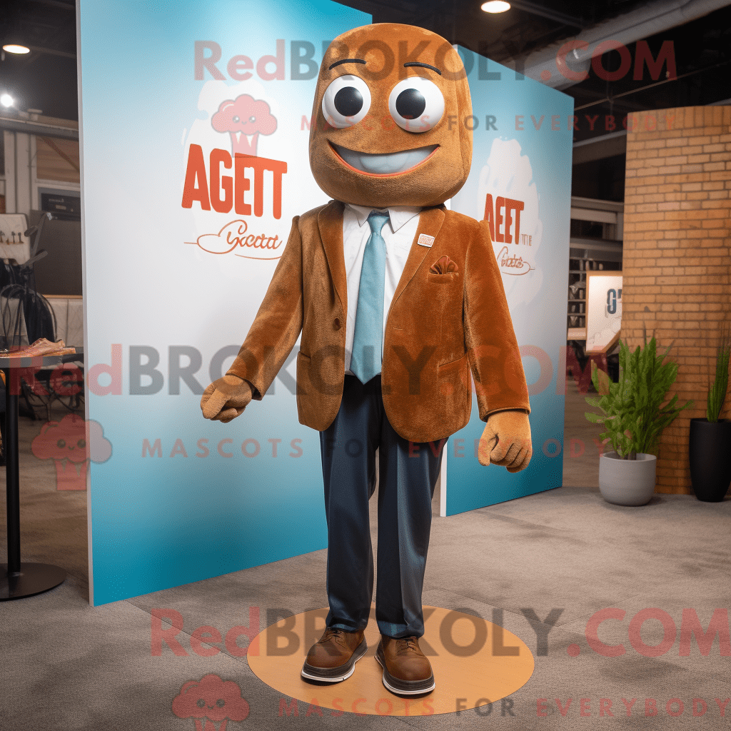 REDBROKOLY mascot character of a Rust Aglet dressed with a Blazer and ...