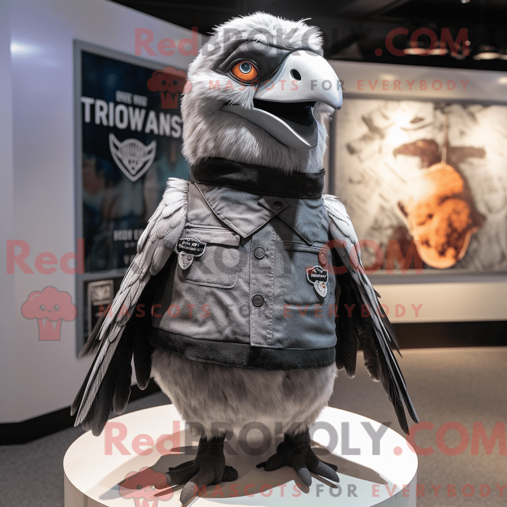 REDBROKOLY mascot character of a Silver Crow dressed with a Tank Top ...