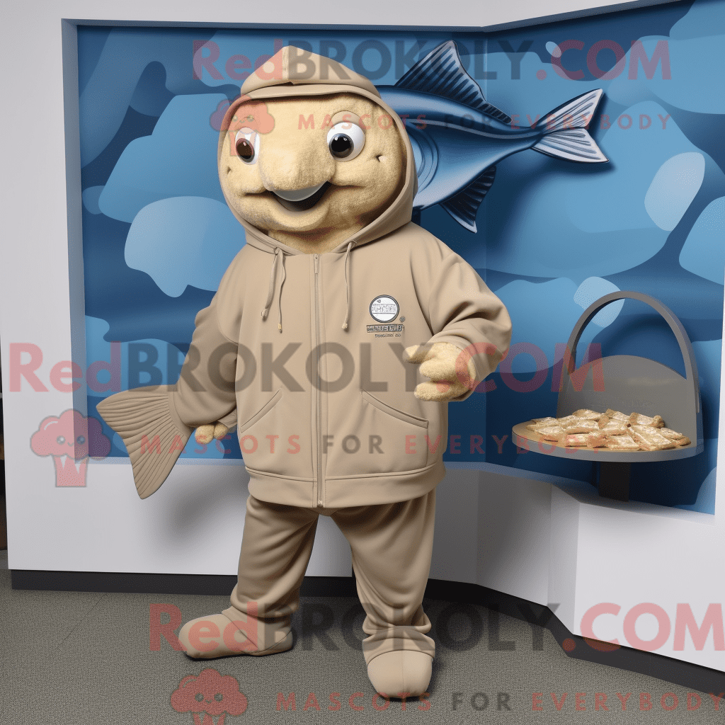 REDBROKOLY mascot character of a Tan Fish And Chips dressed with a ...