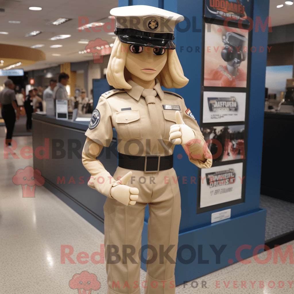 REDBROKOLY mascot character of a Tan Gi Joe dressed with a Pencil Skirt ...