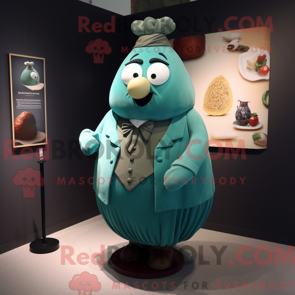 REDBROKOLY mascot character of a Teal Potato dressed with a Empire ...