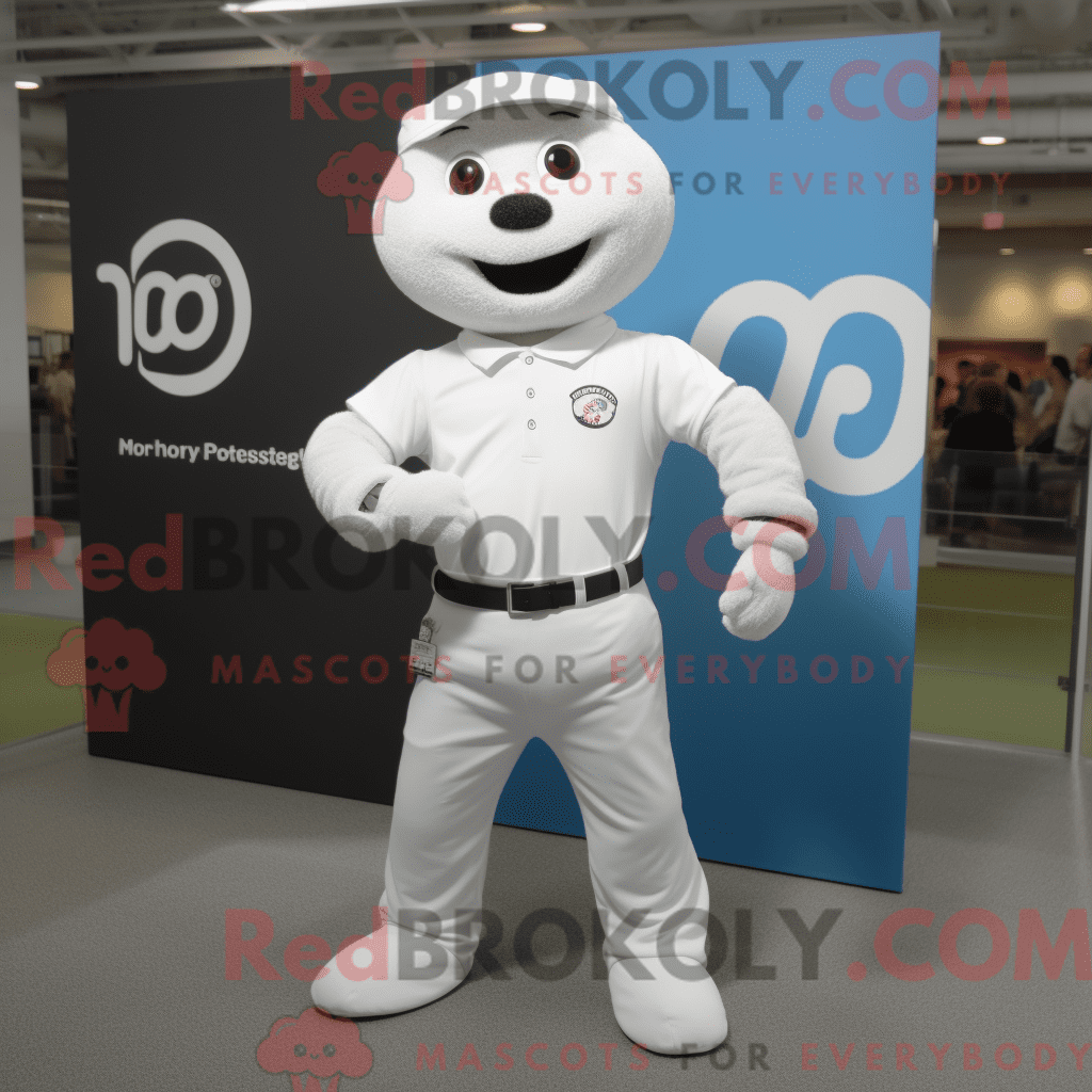 REDBROKOLY mascot character of a White Wrist Watch dressed with a ...