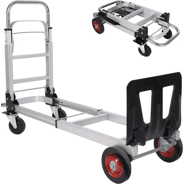 REDCAMP 2 in 1 Aluminum Hand Truck Dolly, Folding Convertible Hand ...