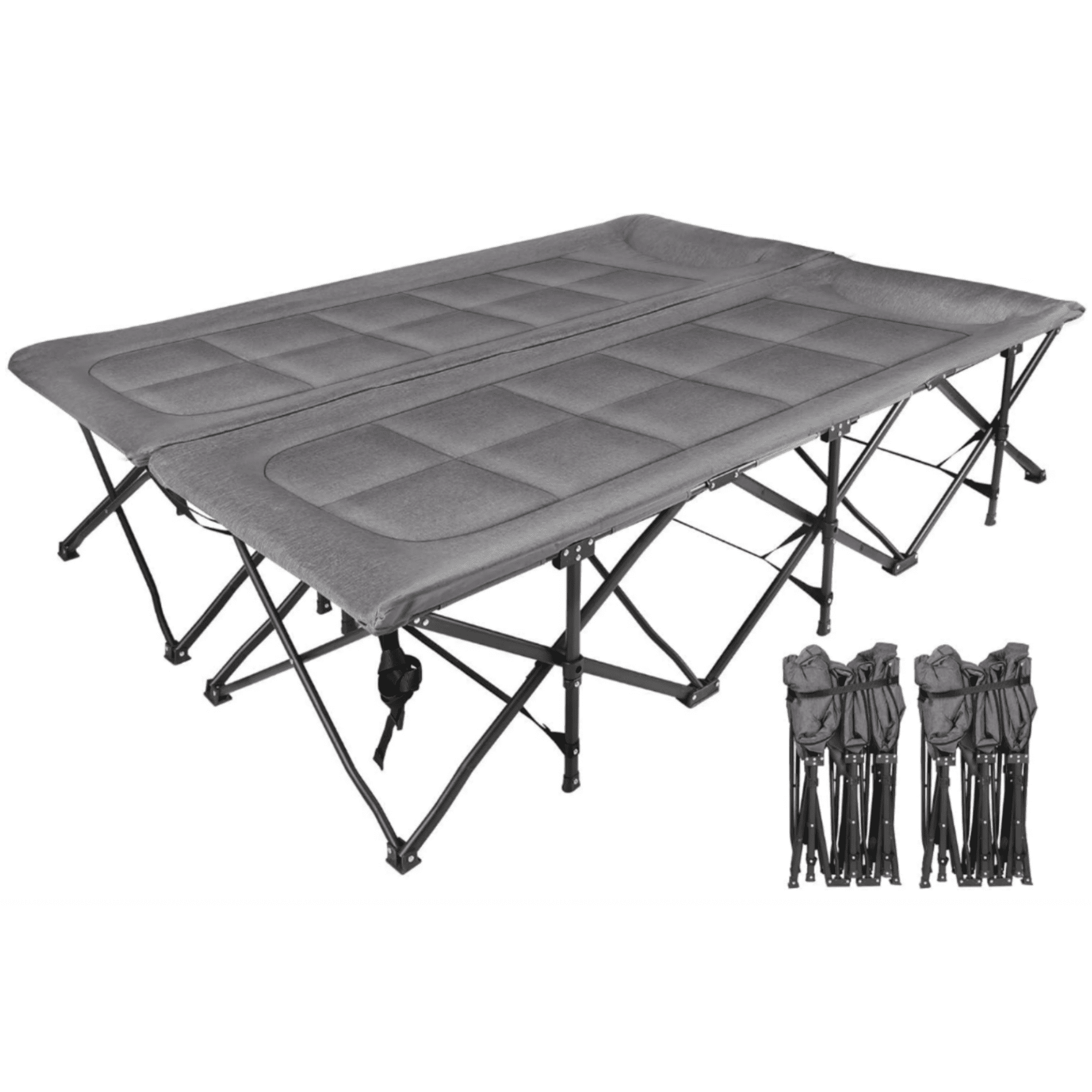 REDCAMP 2 Person Folding Camping Cots for Adults 500lbs Heavy Duty , 59" Extra Wide Oversized ...
