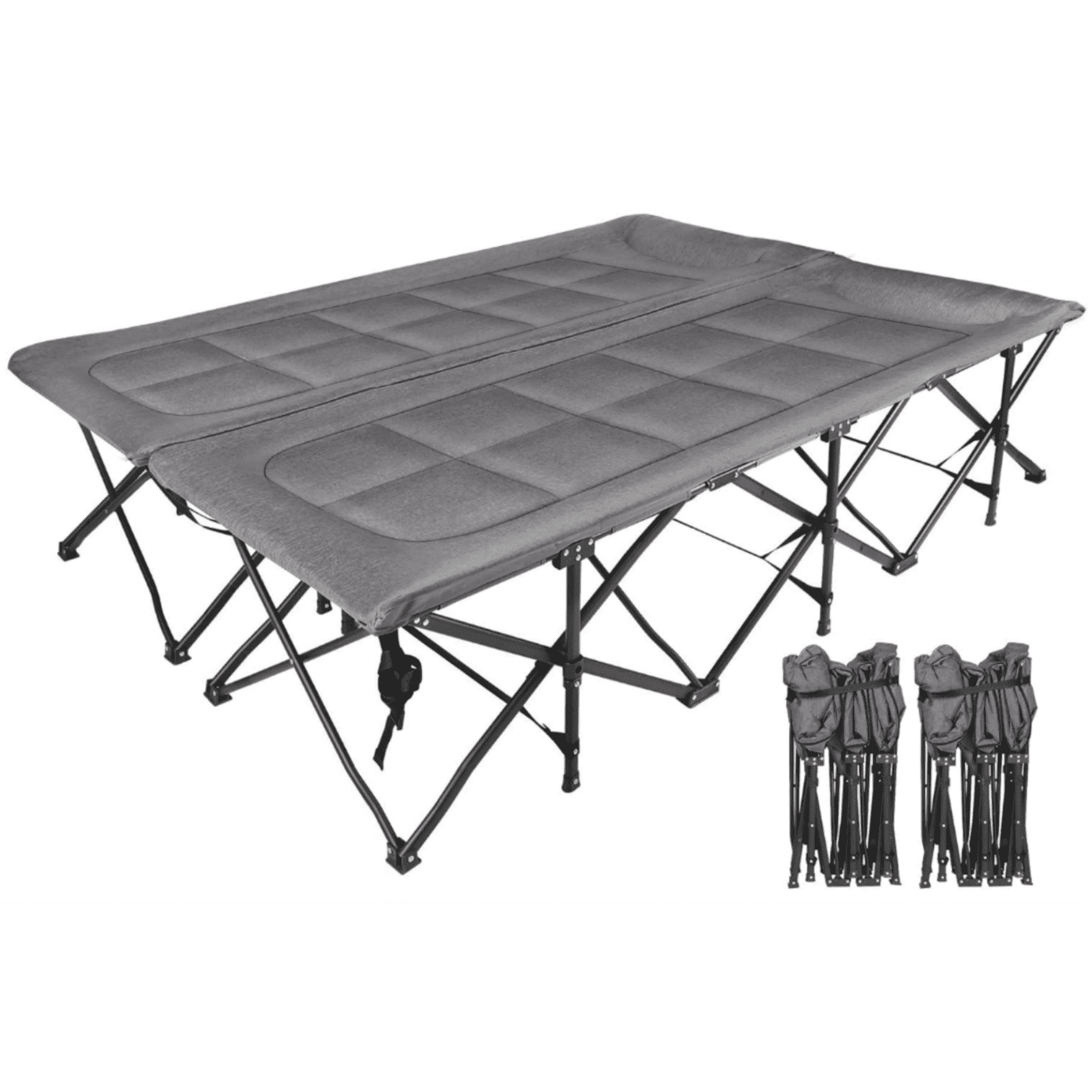 REDCAMP 2 Person Folding Camping Cots for Adults 500lbs Heavy Duty, 59 ...