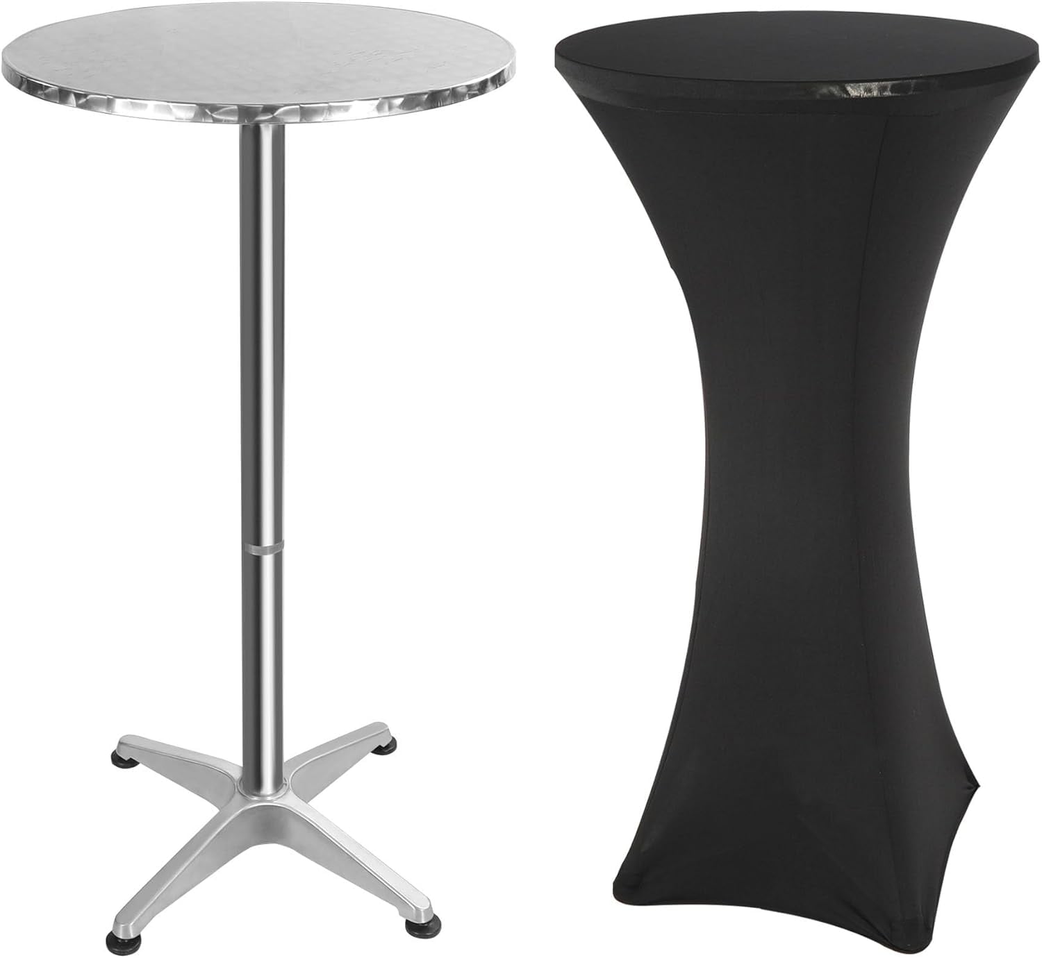 REDCAMP 24" Round Cocktail Table with Cover Set, Folding Bar Height ...