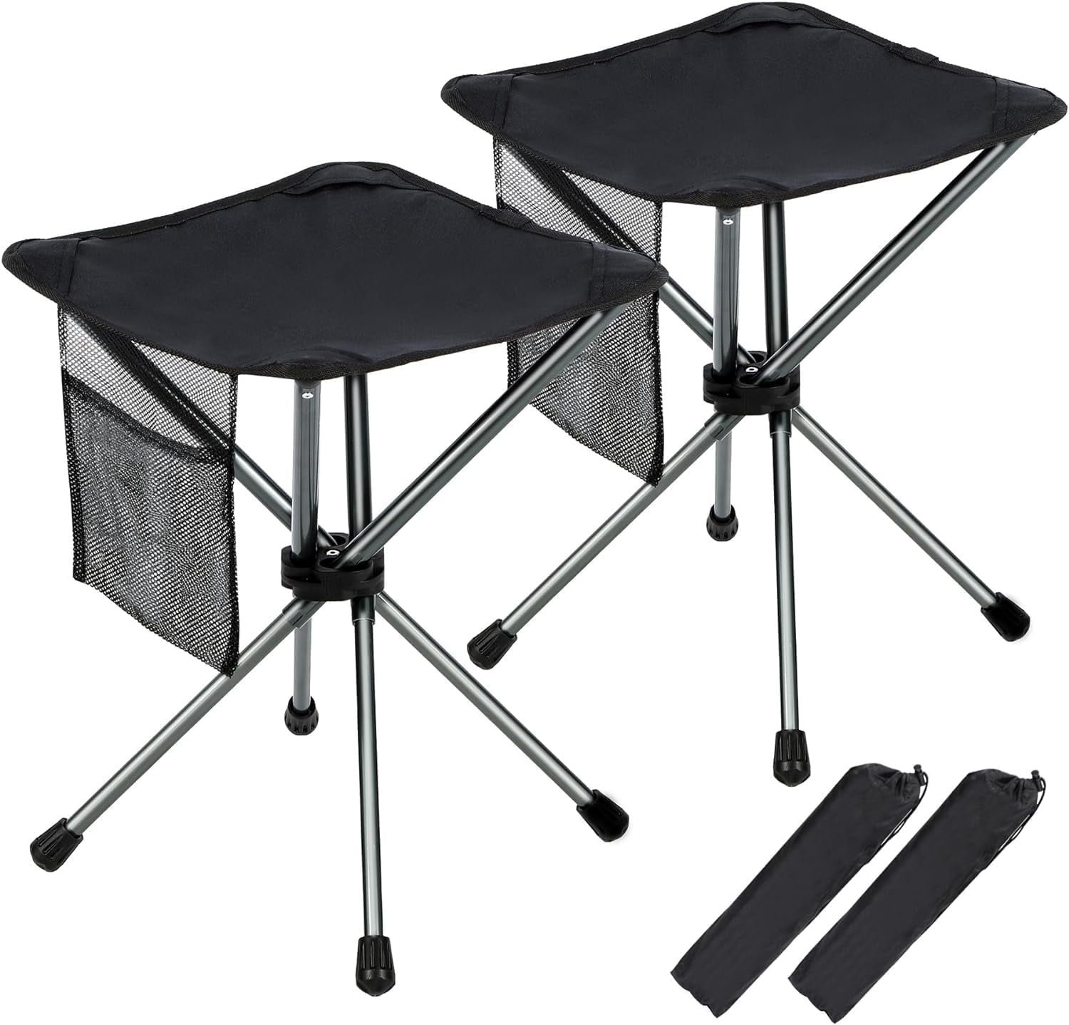 REDCAMP 2PCS Folding Camping Stool Lightweight,15.7" Portable Stainless ...