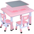 REDCAMP 3 in 1 Kids Activity Table & Chairs Set, Adjustable Height, 3 ...