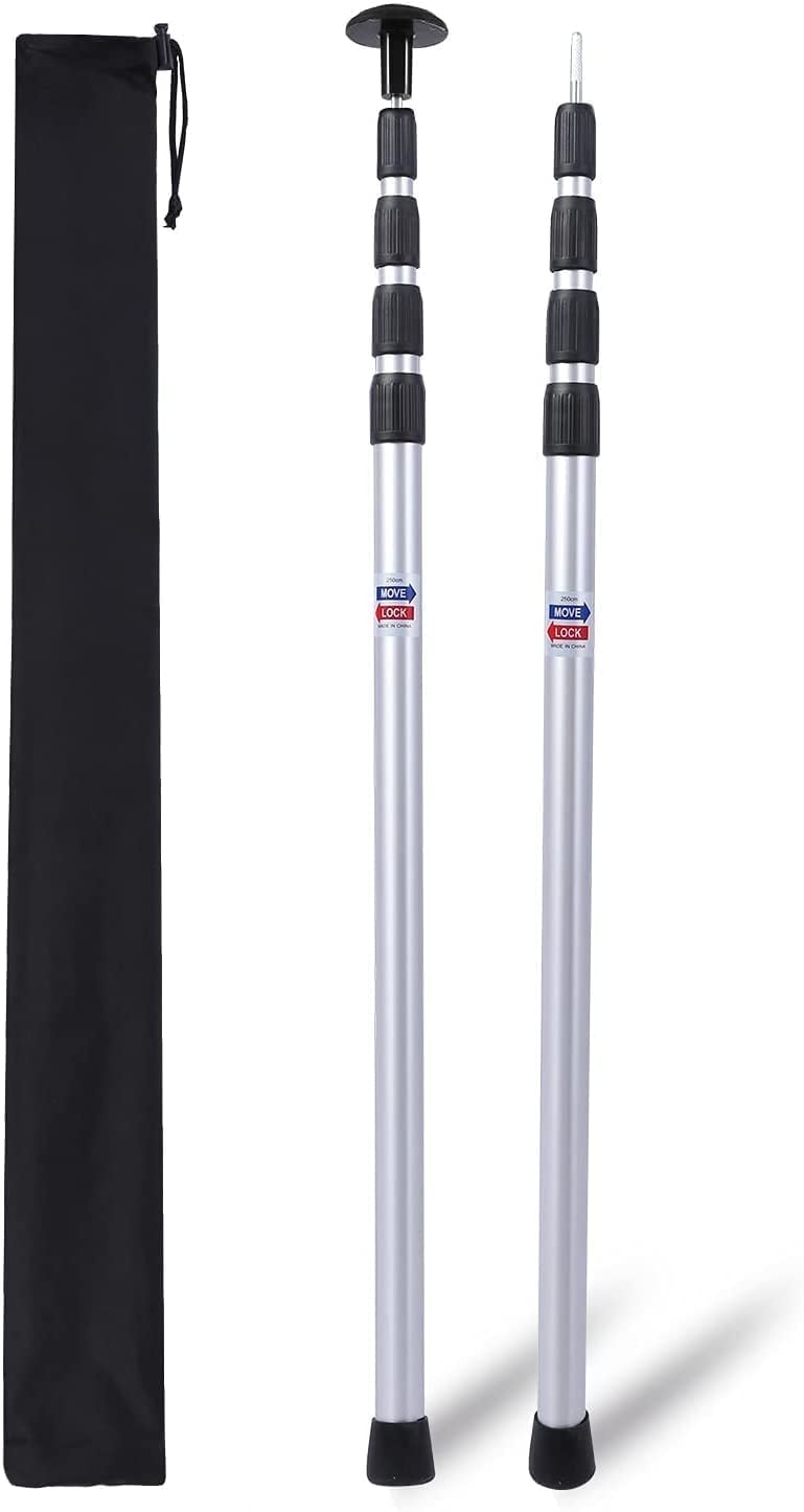REDCAMP Camping Telescopic Aluminum Tarp Poles, Heavy Duty, Adjustable ...
