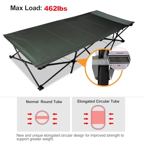 REDCAMP 39.4" W Extra Large Camping Cot for Adults 500lbs, Oversized ...