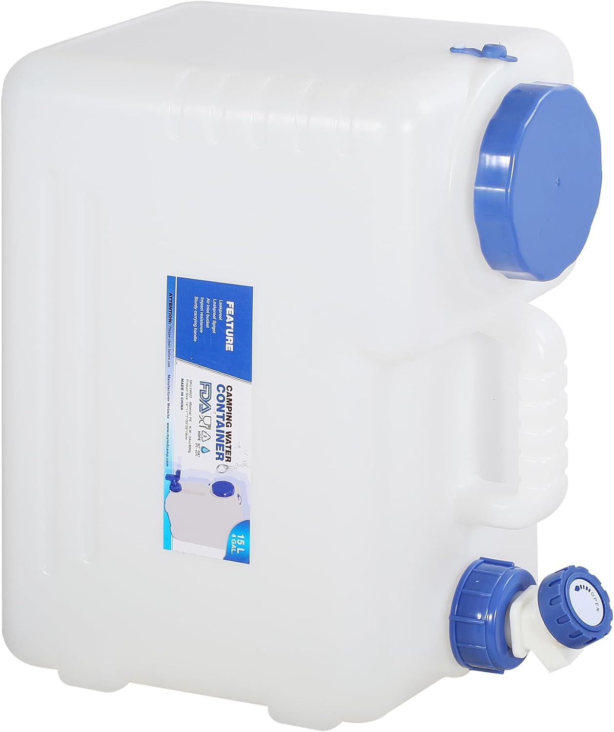 REDCAMP 4 Gallon Portable Water Container with Spigot for Camping ...