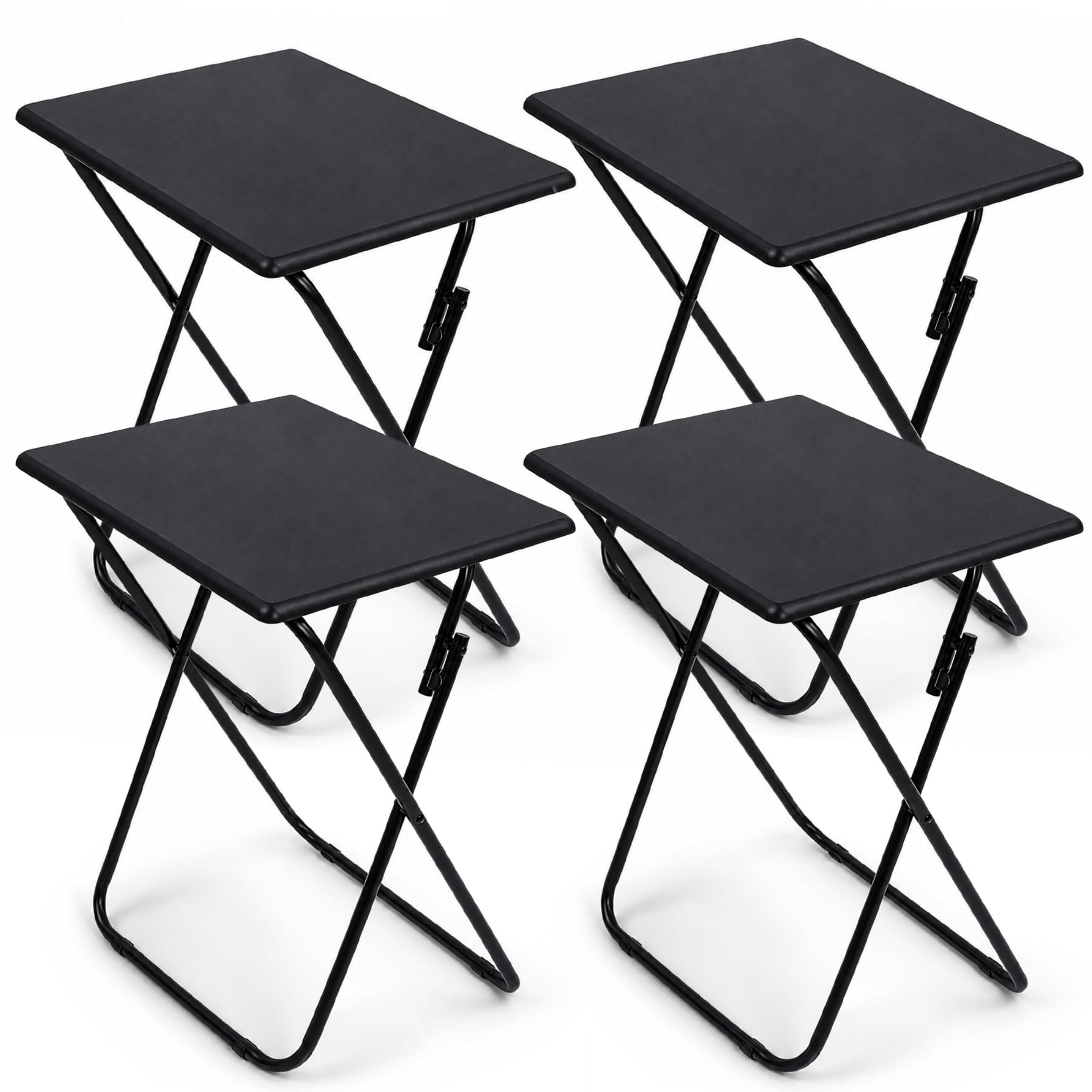 REDCAMP 4 Pack Folding TV Tray Table, Stable TV Dinner Tray for Eating ...