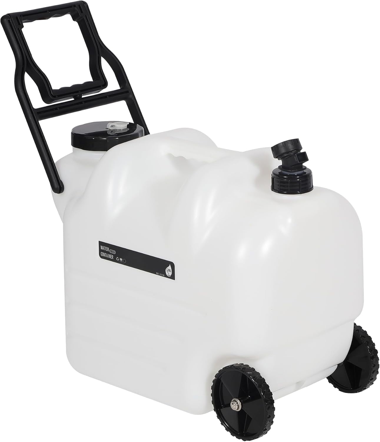 REDCAMP 7.4 Gal Portable Water Container with Wheels & Spigot - BPA-Free Rolling Camping Water ...