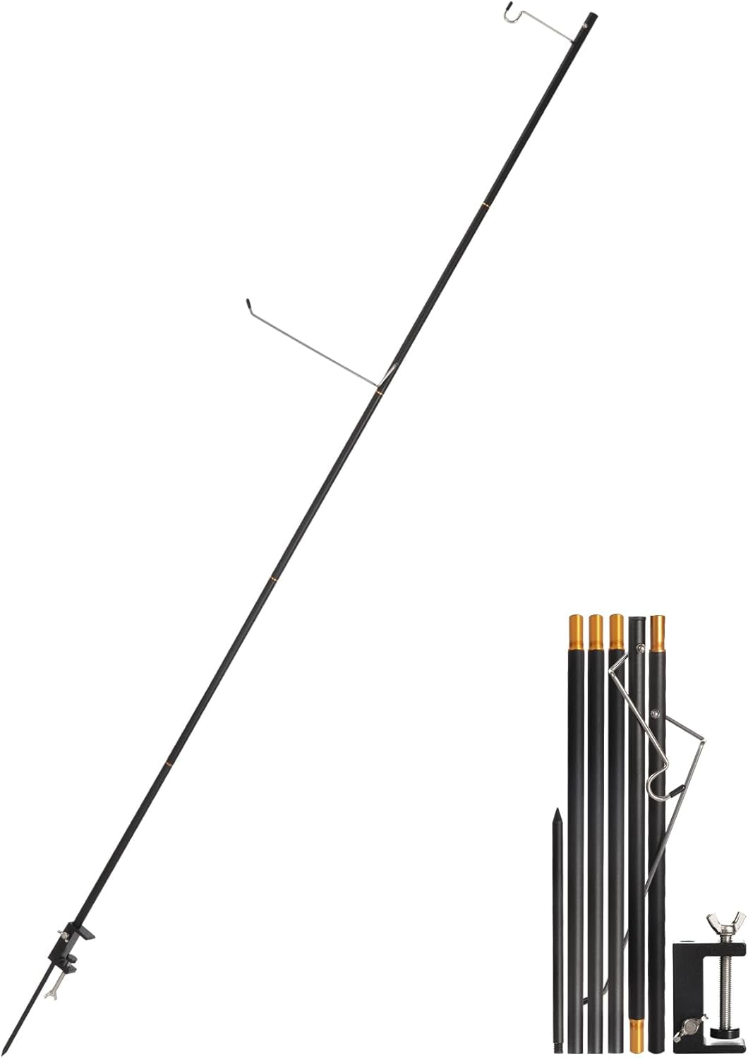 REDCAMP 72in Tall Collapsible Camping Lantern Stand Pole with Stakes ...