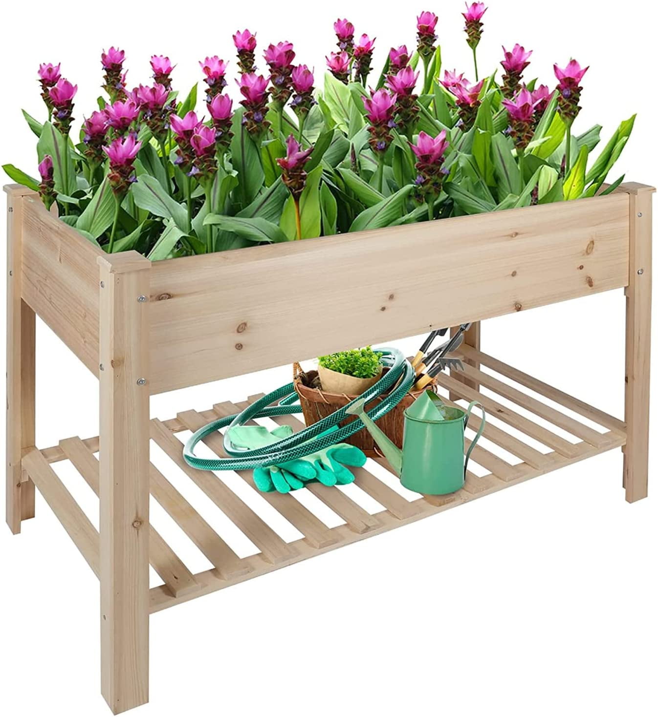 REDCAMP Cedar Raised Garden Bed with Legs, Elevated Wooden Planter Box ...