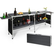 OverPatio 40-inch Black Iron Bar Table - Adjustable and Elegant Iron ...